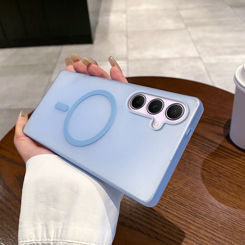 Capa De Telefone Magnética Transparente Ultrafina Fosca Para Samsung Galaxy A05 A05S A06 A14 A15 ...