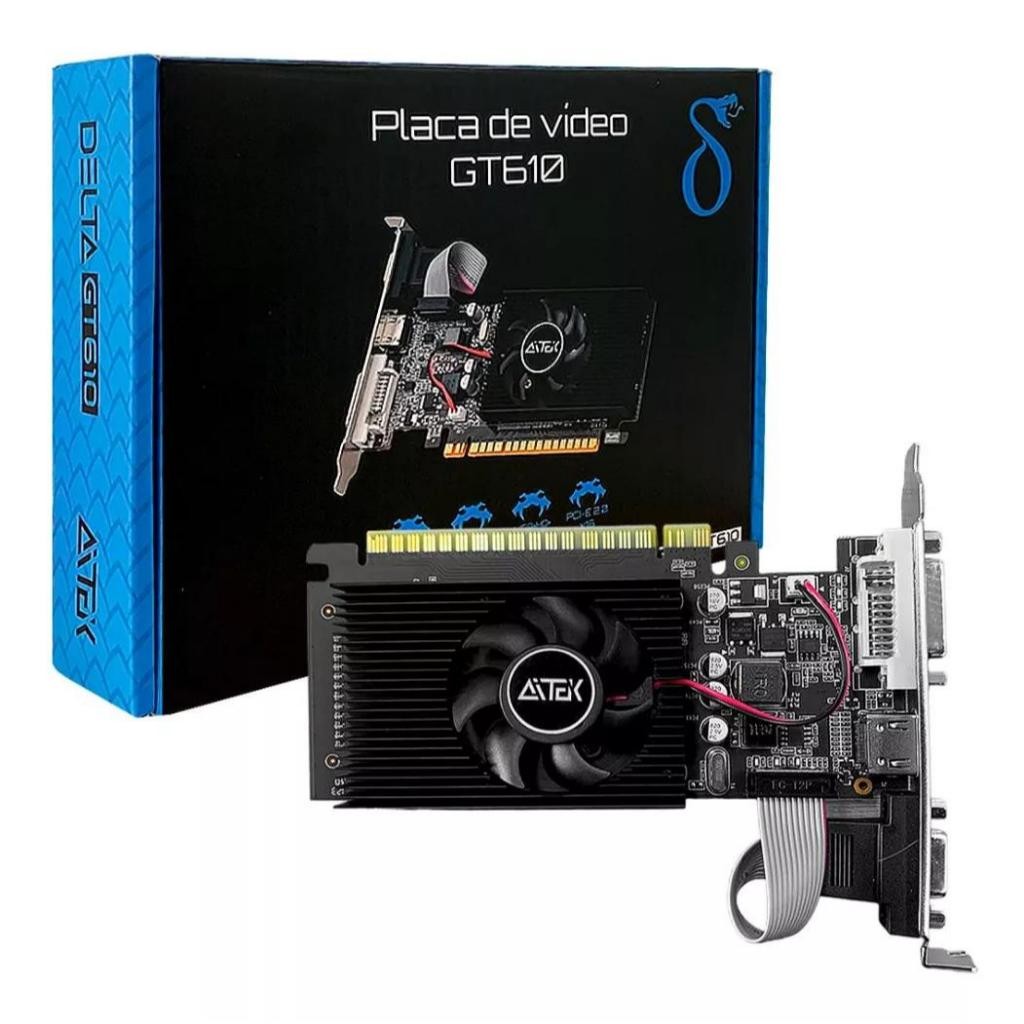 Placa de vídeo Gt610 Ddr3 2gb Vga Hdmi Nvidia Pcie X16 2,0 64bits E 4gb Ddr5 128bits | Shopee Brasil