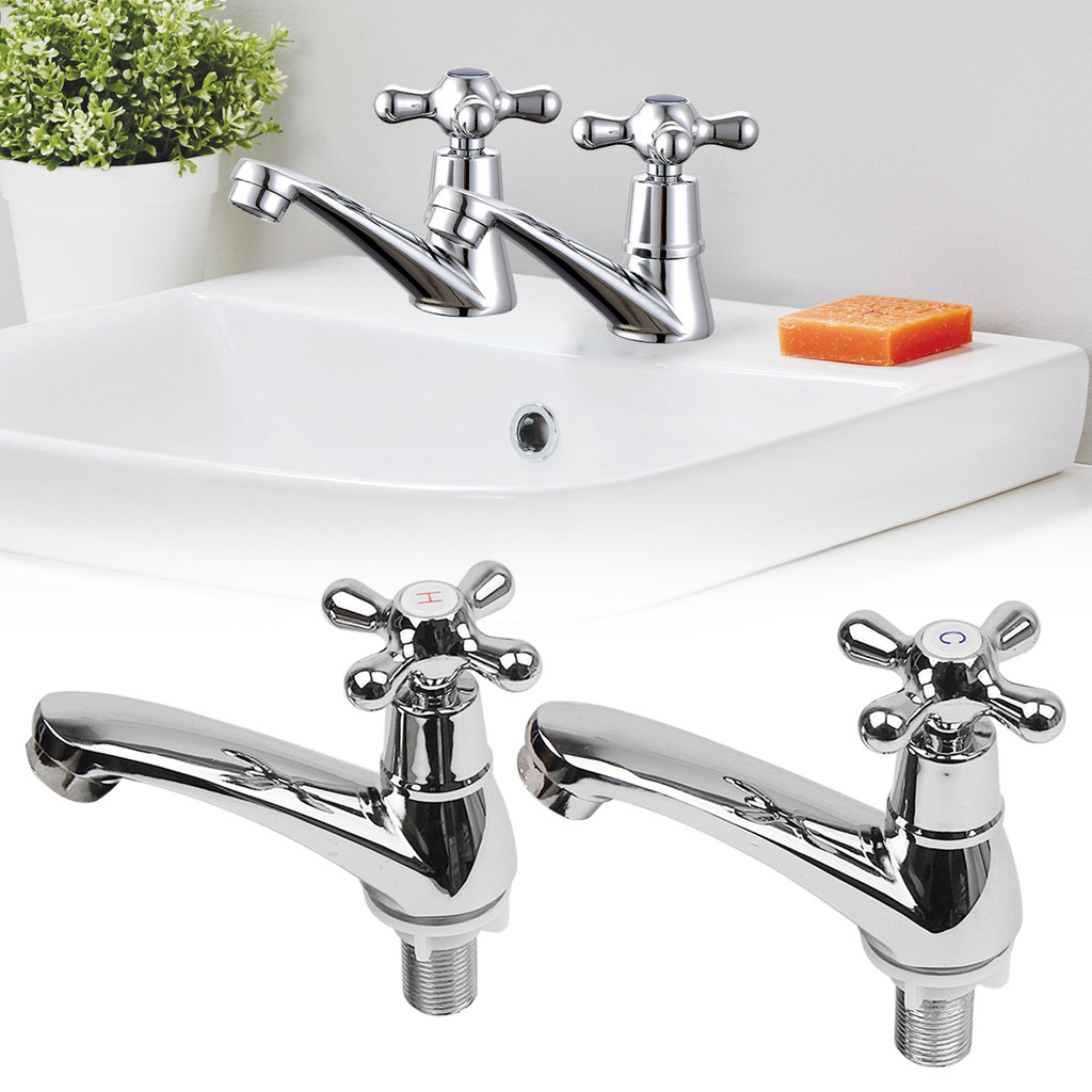 2 Pçs Moderno Simples Roda Cruzada Única Torneira Fria Lavatório Único ...