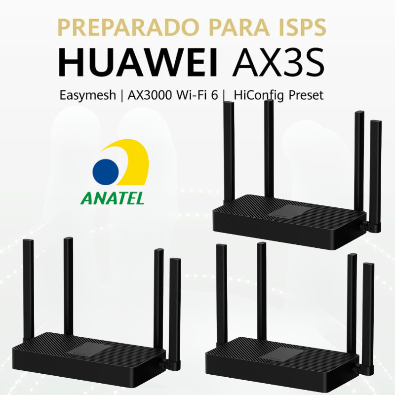 Kit 3x Roteador HUAWEI AX3S EasyMESH AX3000 Wifi 6+ 3000 mpbs Wireless Mesh | Shopee Brasil