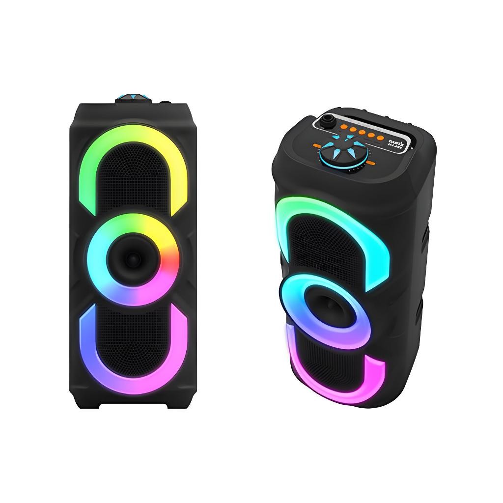 Caixa de som Bluetooth Sem fio TWS 50W Radio FM USB LED RGB entrada microfone P10 | Shopee Brasil