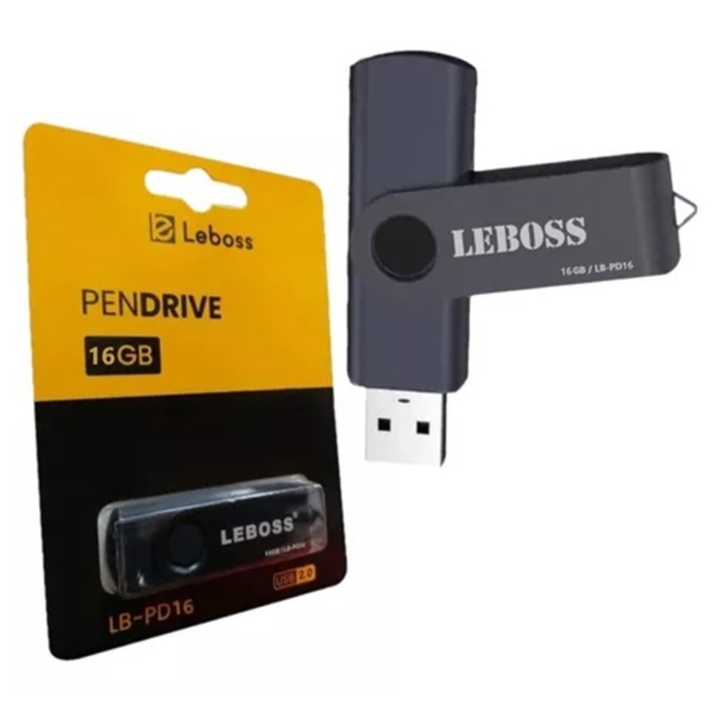 Pen Drive 16GB Leboss Usb 2.0 Flash Drive Foto Musica Video | Shopee Brasil
