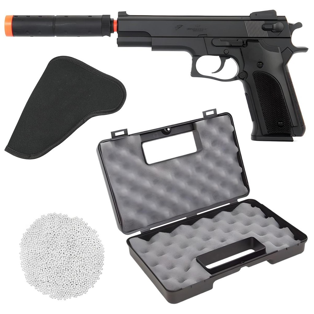 Kit Pistola AirSoft Spring SW5906 M24 6 Preta - Double Eagle + Maleta ...