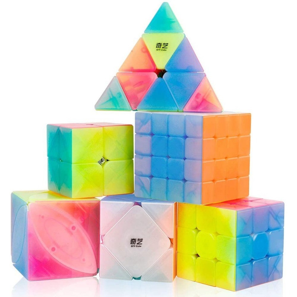 Cubo Mágico 2x2 3x3 4x4 5x5 Pyraminx QiYi Jelly Color | Shopee Brasil