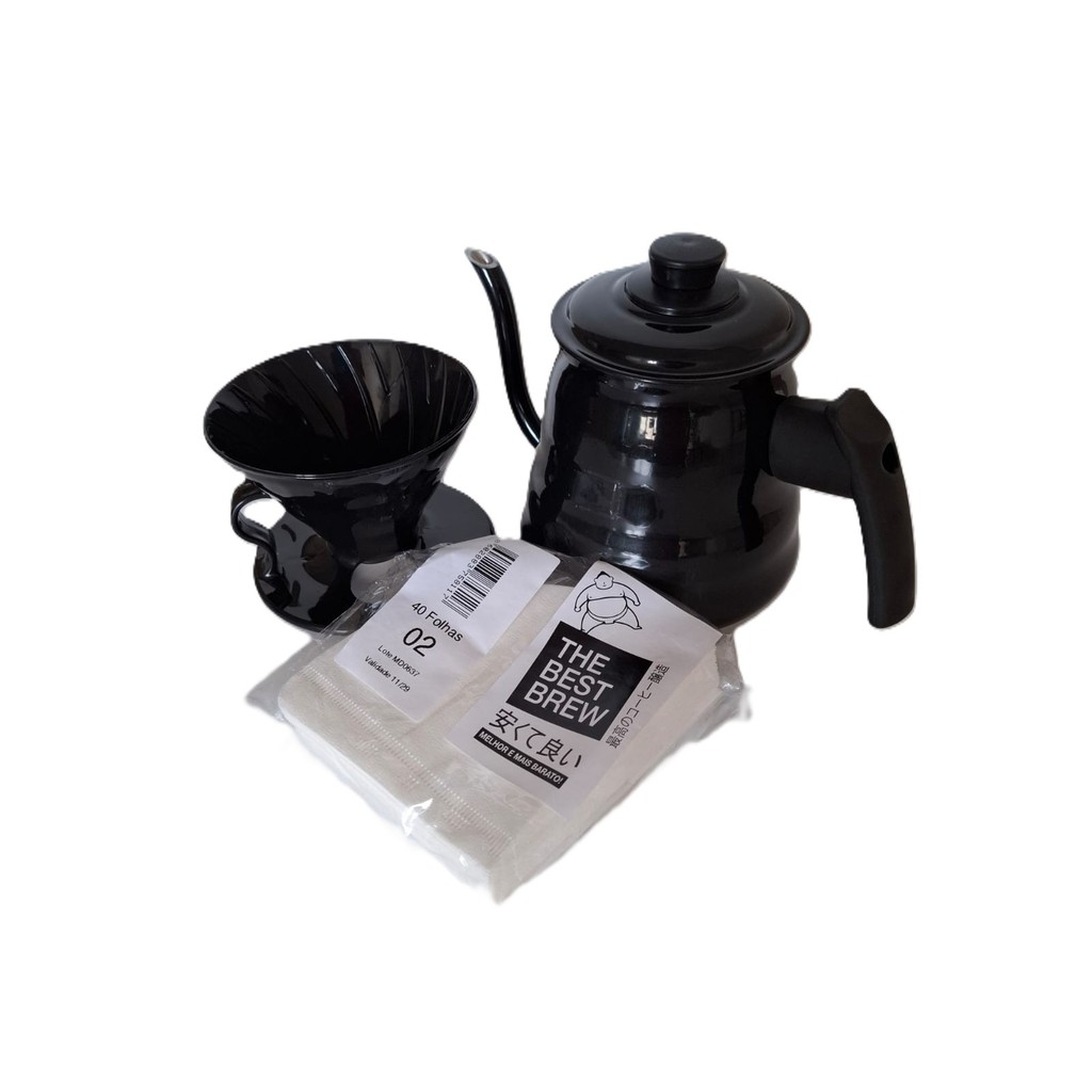 Waals Kit Coador Porta Filtro Suporte Tipo V60 02 + Chaleira Bico de ...