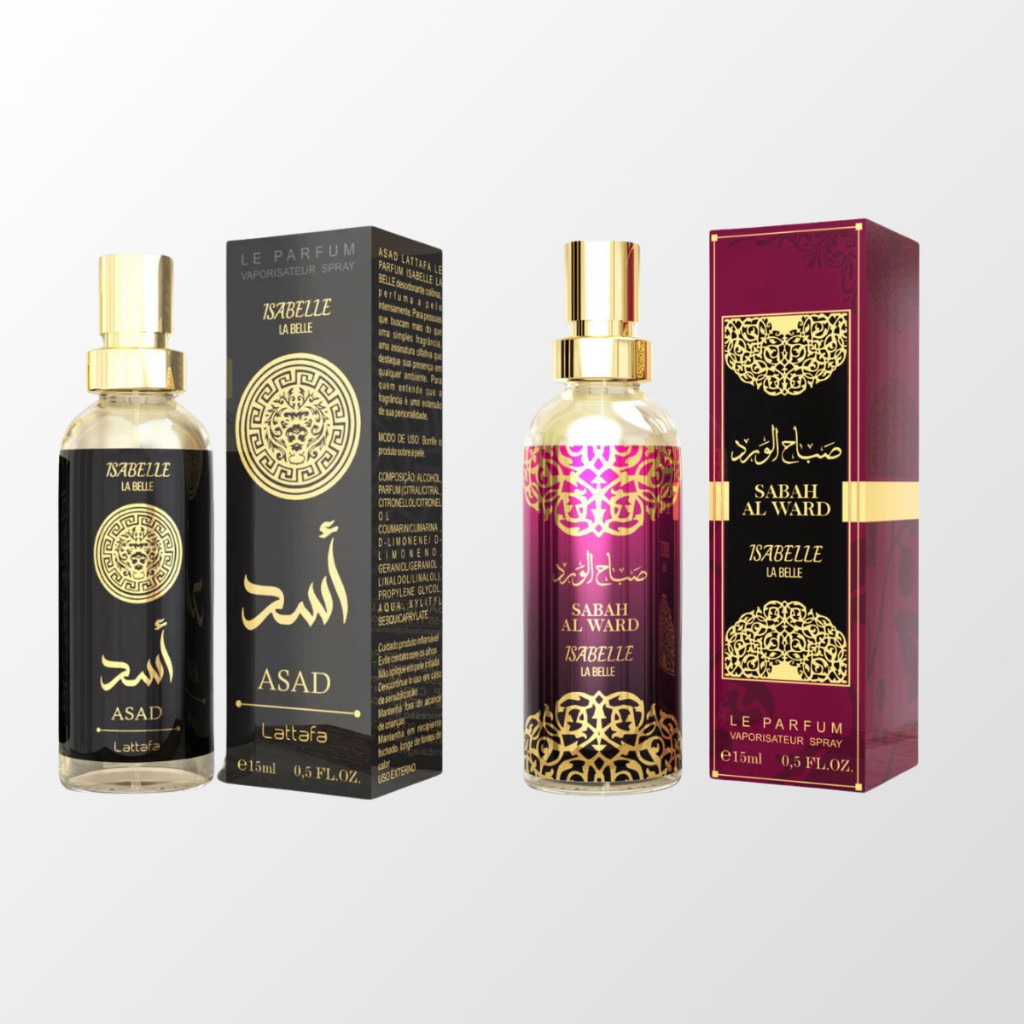 Perfume Asad Lattafa 15ml + Sabah Al Ward Al Wataniah Eau De Parfum ...