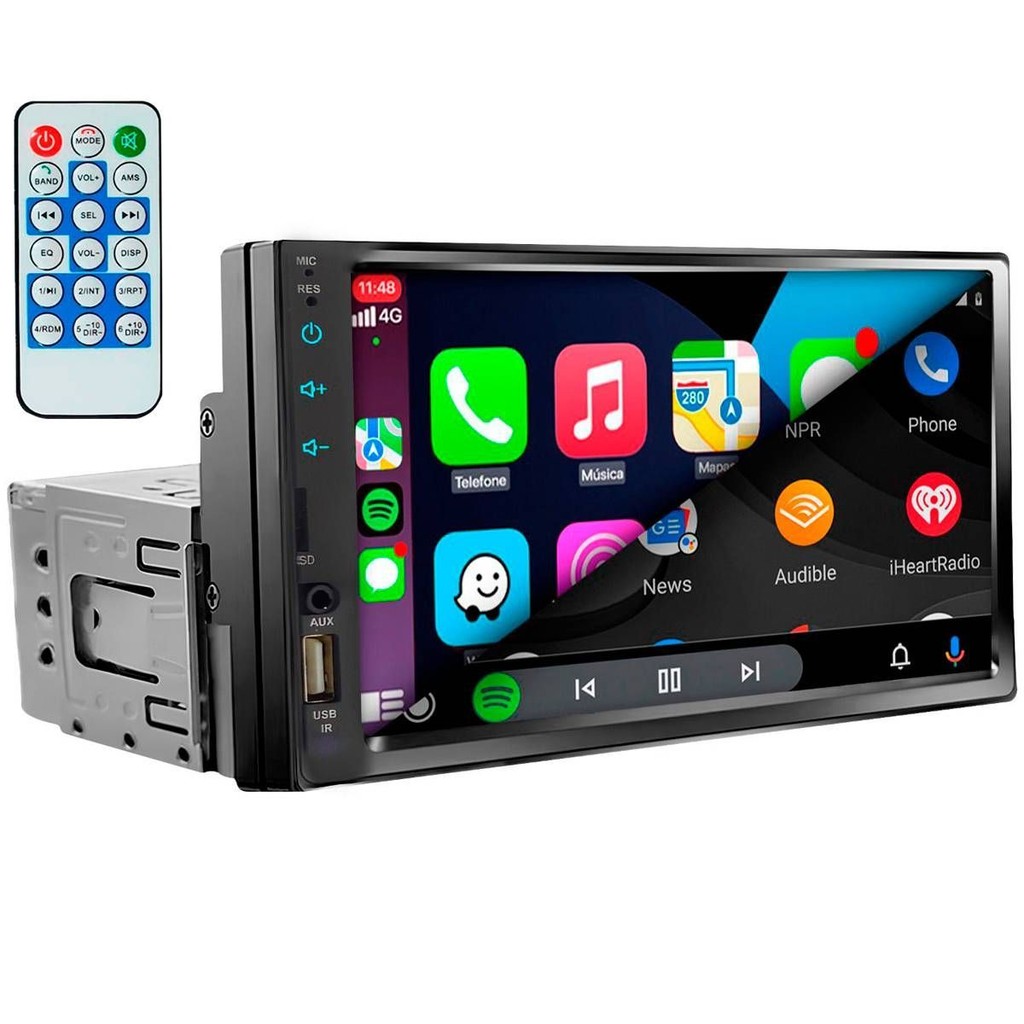 Central Multimídia Mp5 1Din 2Din 7 Carplay Android Auto Espelhamento USB Bluetooth | Shopee Brasil
