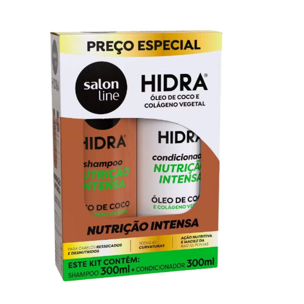 Kit Salon Line Shampoo e Condicionador Hidra Nutrição Intensa 300ml ...