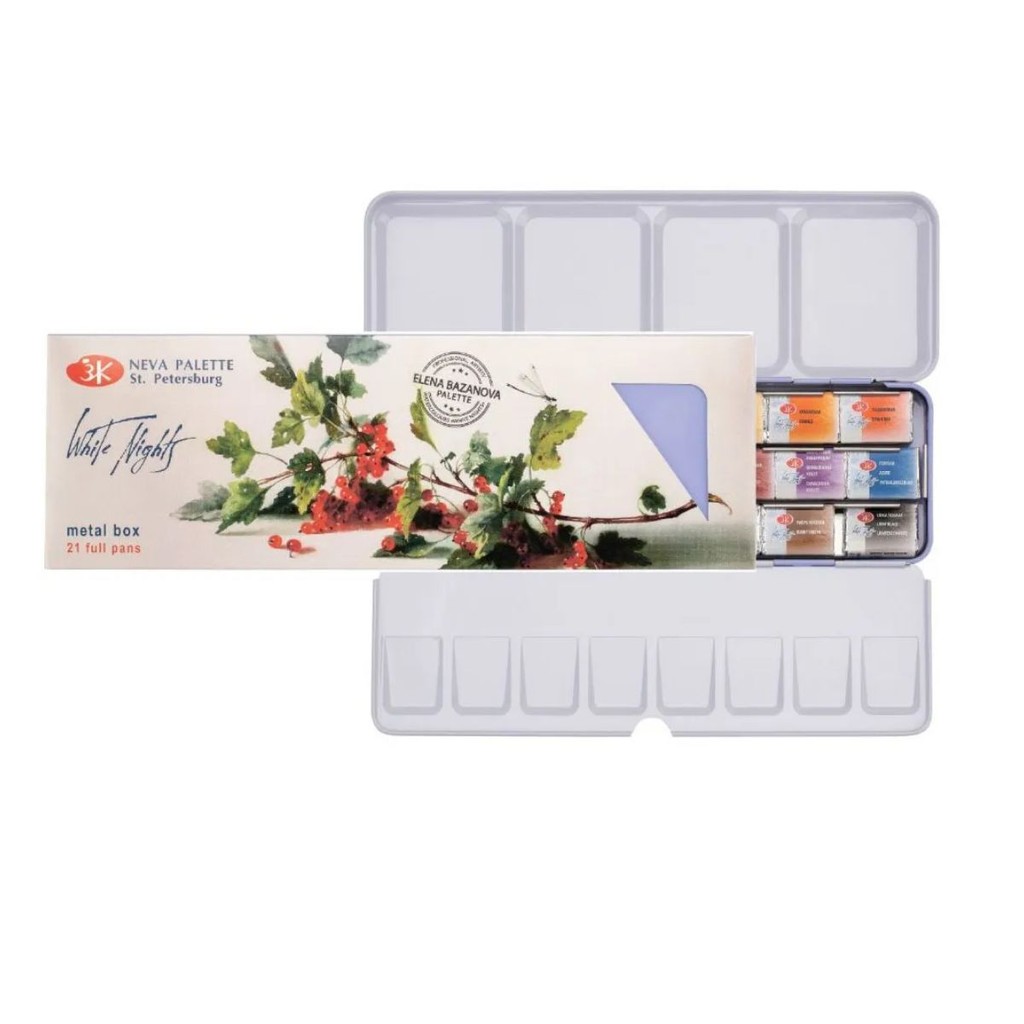 Kit Aquarela Nevskaya White Nights Sonnet Estojo Metal Bazanova C/21 ...