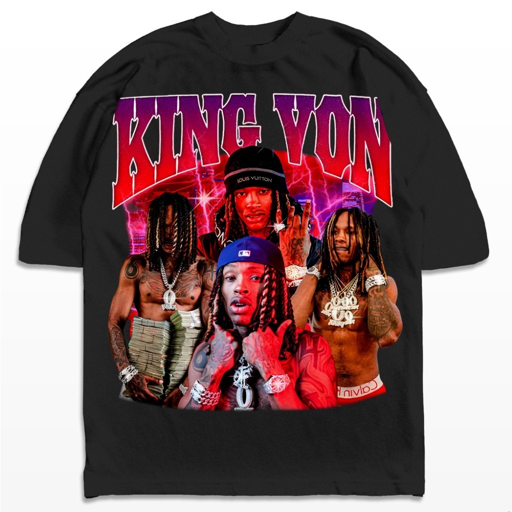 Camiseta Oversized King Von Trapper Rapper Hip Hop Streetwear Camisa ...