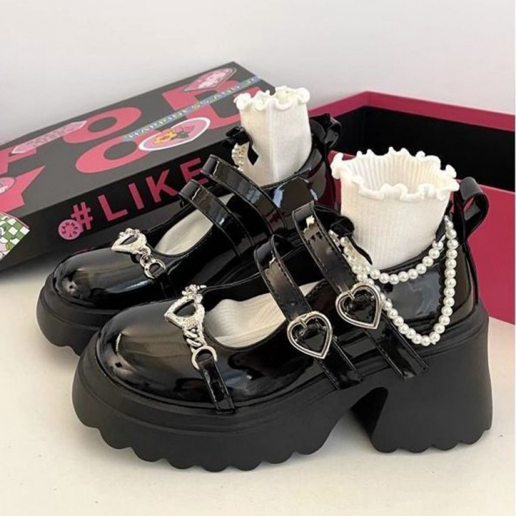 Niche Design Sweet Cool Love Mary Jane Sapatos de Ano Novo Estilo ...