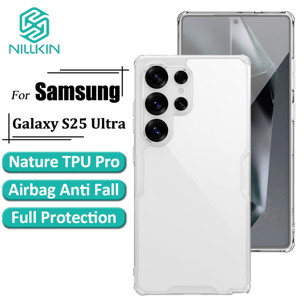 Nillkin Natureza Pro Caso Samsung Para Galaxy S25 Ultra Fino Luxo Macio TPU Transparente Airbag ...