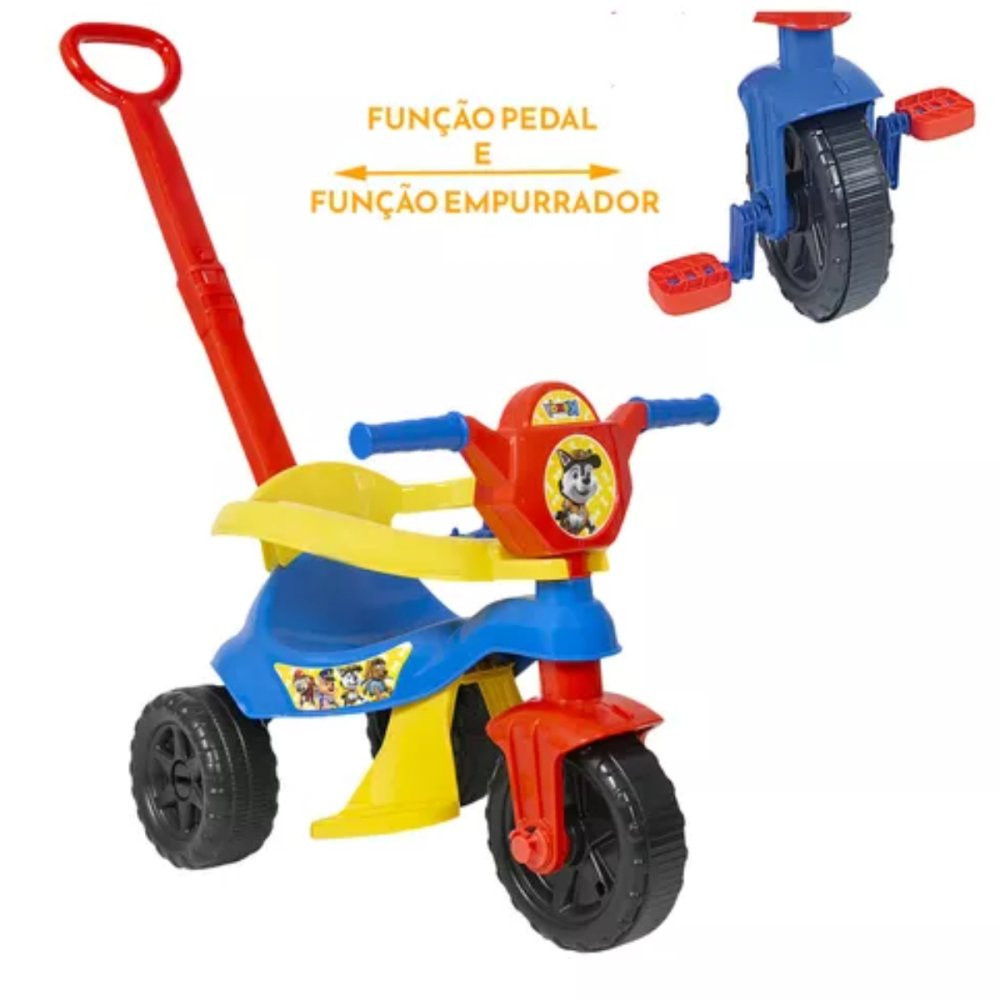 Triciclo Velotrol Motoca Carrinho De Passeio C/ Pedal C/Haste Brinquedo Infantil Kemotoca Baby ...