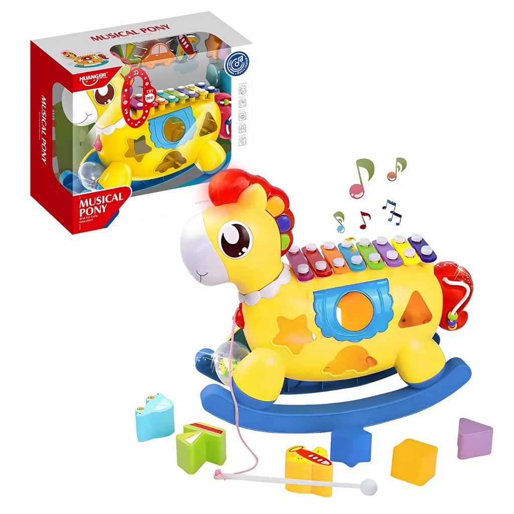 Piano Musical Cavalinho Interativo Luz e Som - Shiny Toys | Shopee Brasil