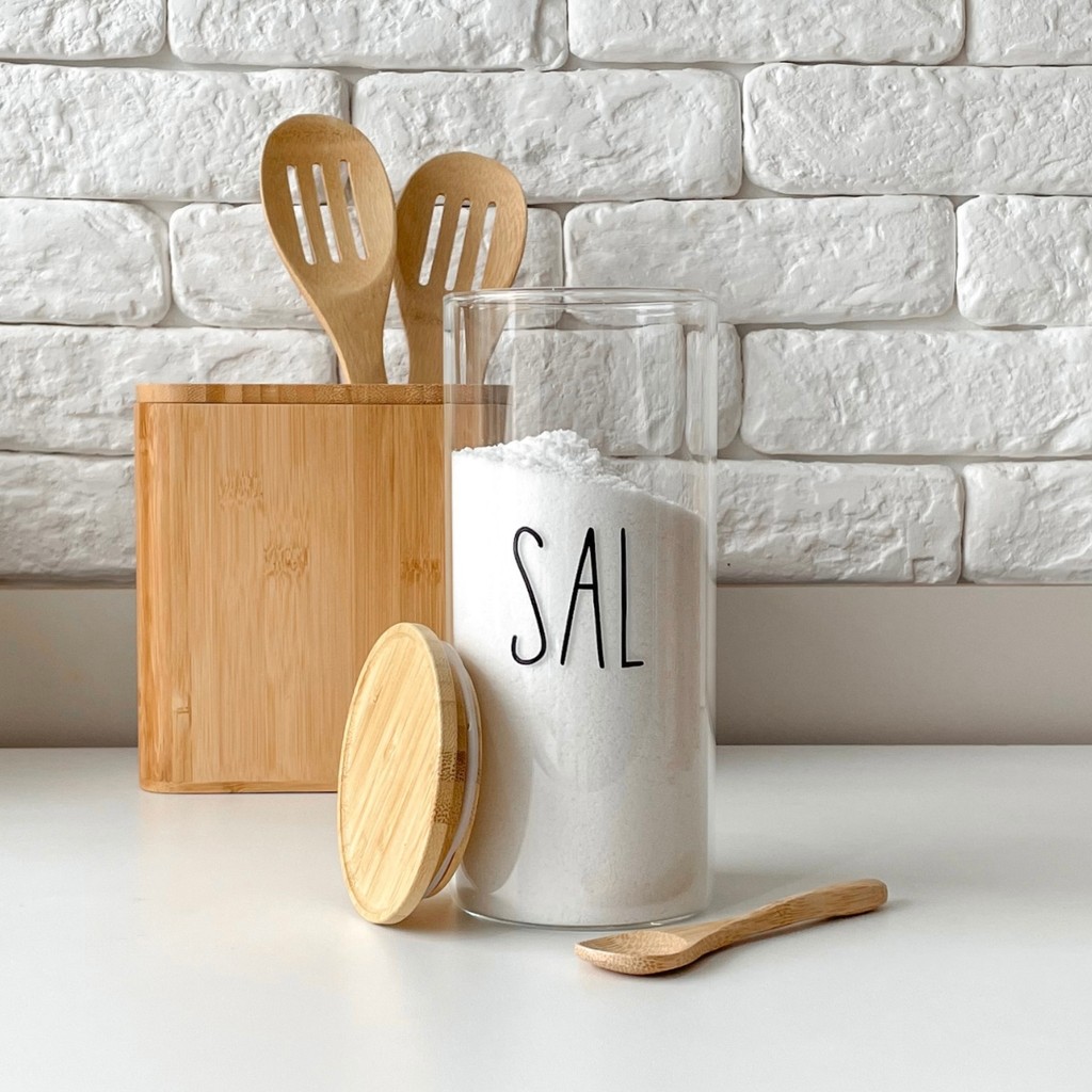 Pote para Sal Hermético Para Cozinha Saleiro de Vidro Com Vedação Tampa ...