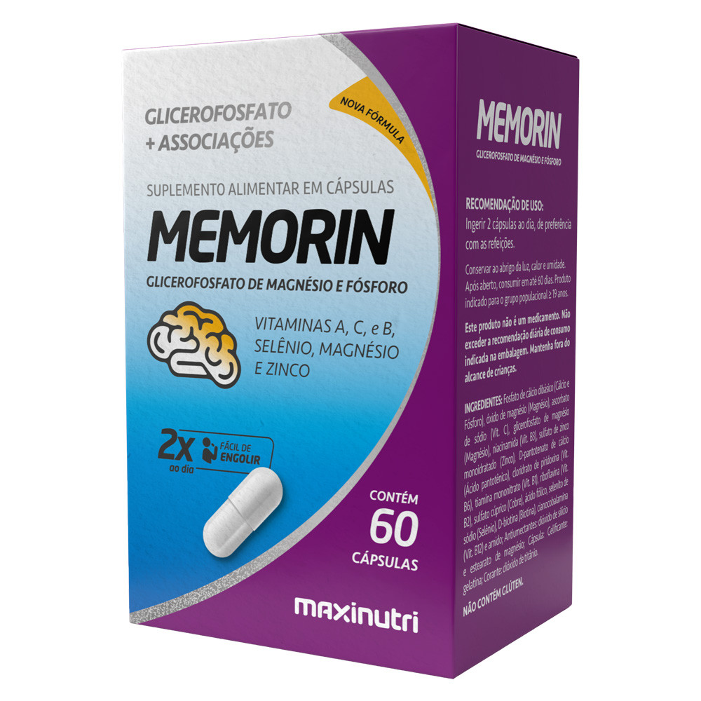 Memorin Fosforo + Vitaminas 60 Capsulas Maxinutri | Shopee Brasil