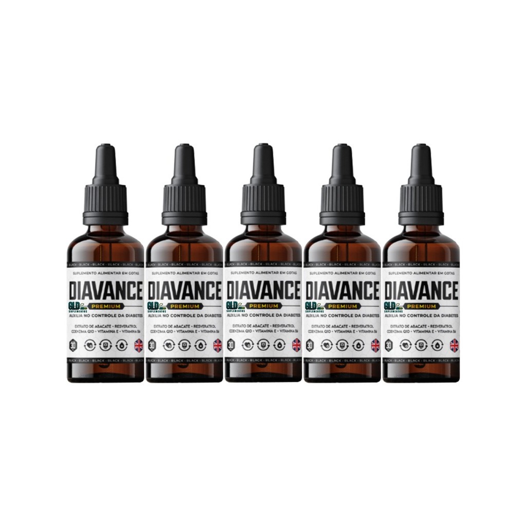Diavance gotas Premium 30ml 5 frascos - 5x Diavance | Shopee Brasil