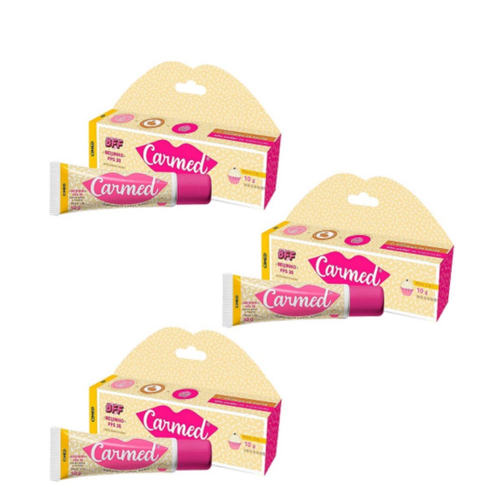 Kit 3 Carmed Hidratante Labial Bff Beijinho 10g | Shopee Brasil
