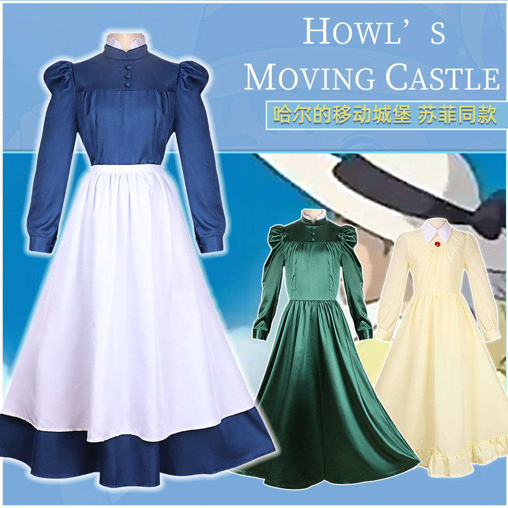 Castelo móvel de Hal cosplay traje Sufi vestido longo Har anime role ...