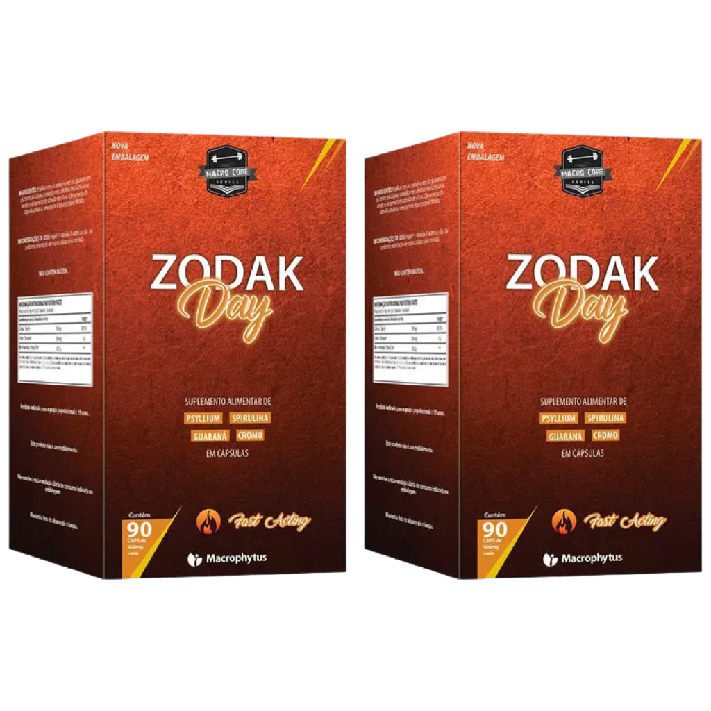 Suplemento Alimentar Zodak Day Contém 90 Cápsulas Macrophytus Kit Com 2 ...
