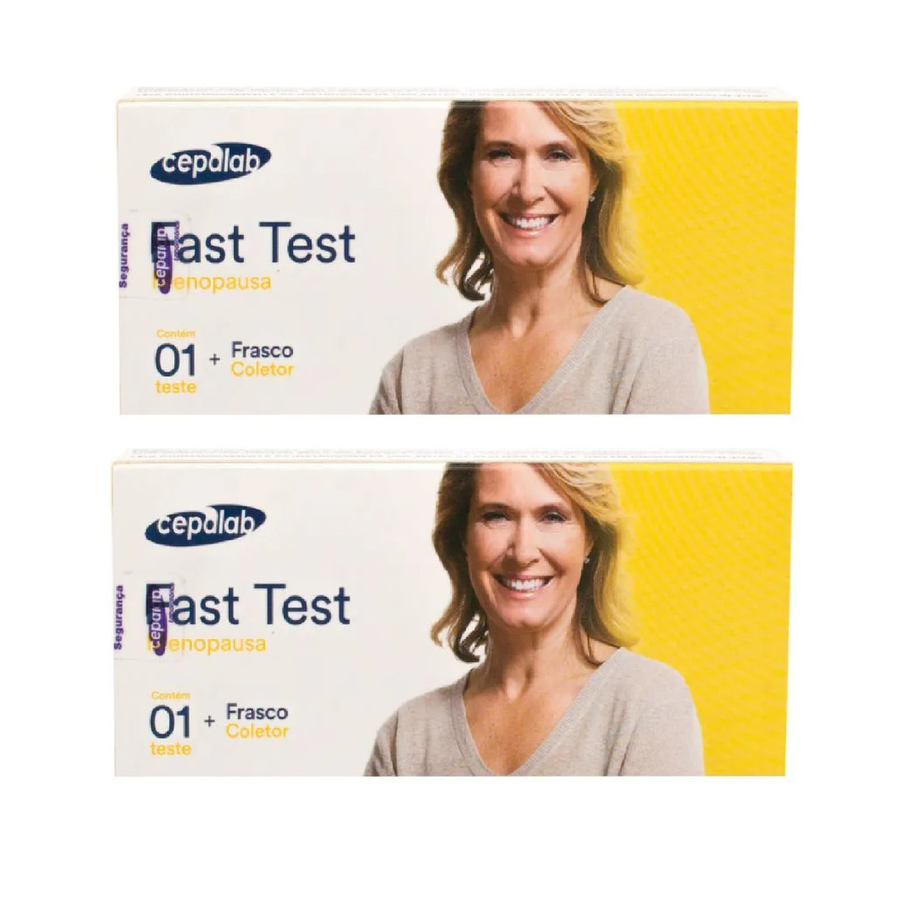 Kit 2 Teste de Menopausa Fast Test Cepalab com 1 Teste + Frasco Coletor ...