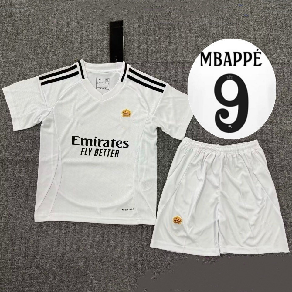 24-25 RMA Kit Infantil Shorts Uniforme Conjunto Camisa De Futebol Home ...