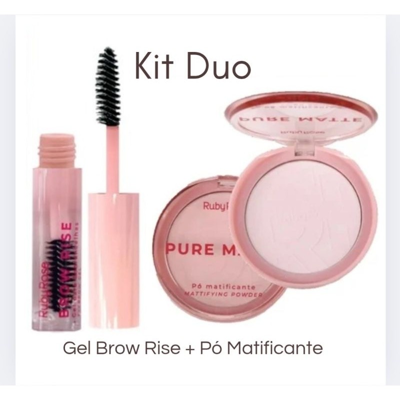 Kit Duo Gel Sobrancelhas Brow Rise + Pó Matificante Pure Matte Face ...