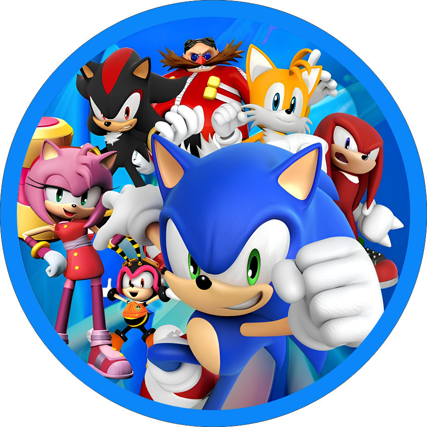 Capas Para Painel de Festa Redondo Sonic e Shadow 3 Filme Infantil ...