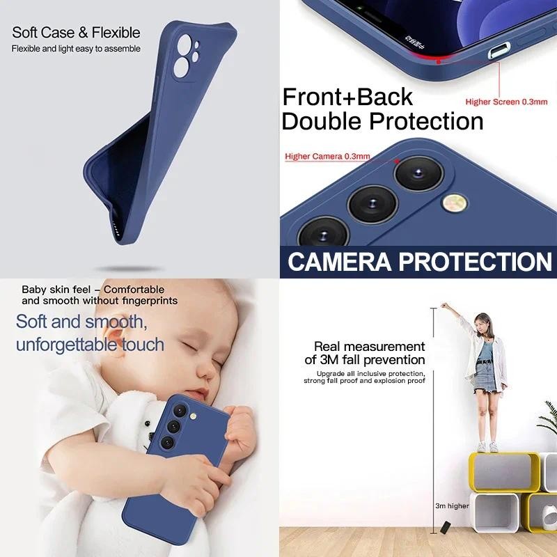 Para S25 Ultra S24 Plus Caso De Telefone Silicone Líquido Samsung Galaxy S23 S 23 S22 FE S25 ...