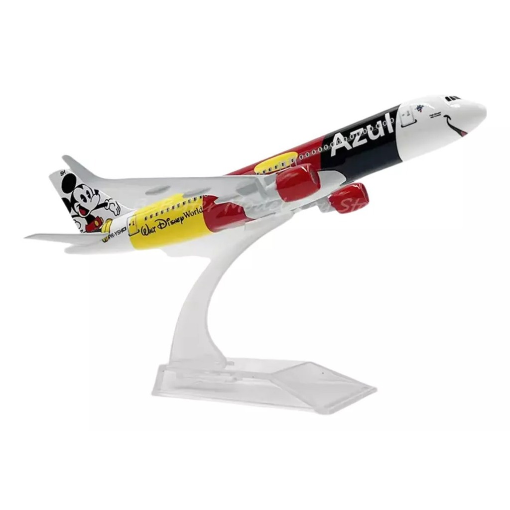 Miniatura Avião Azul Disney Mickey A320 Metal | Shopee Brasil