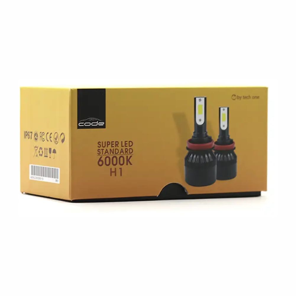 Kit Super Led Code By Tech One 6000k 12v H1 H3 H4 H7 H16 | Shopee Brasil