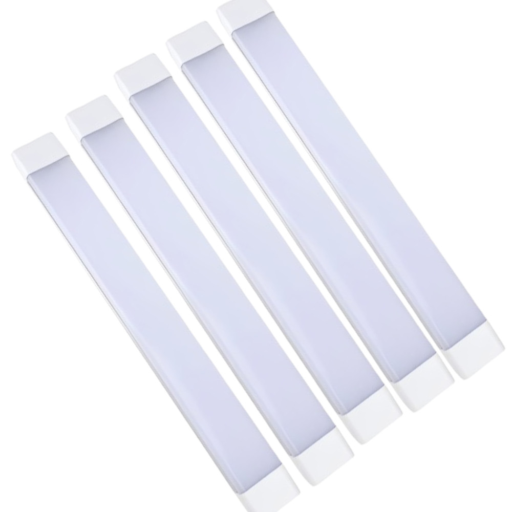 Kit 5un Luminaria slim Led 80w 120cm Linear com calha sobrepor 6500K ...