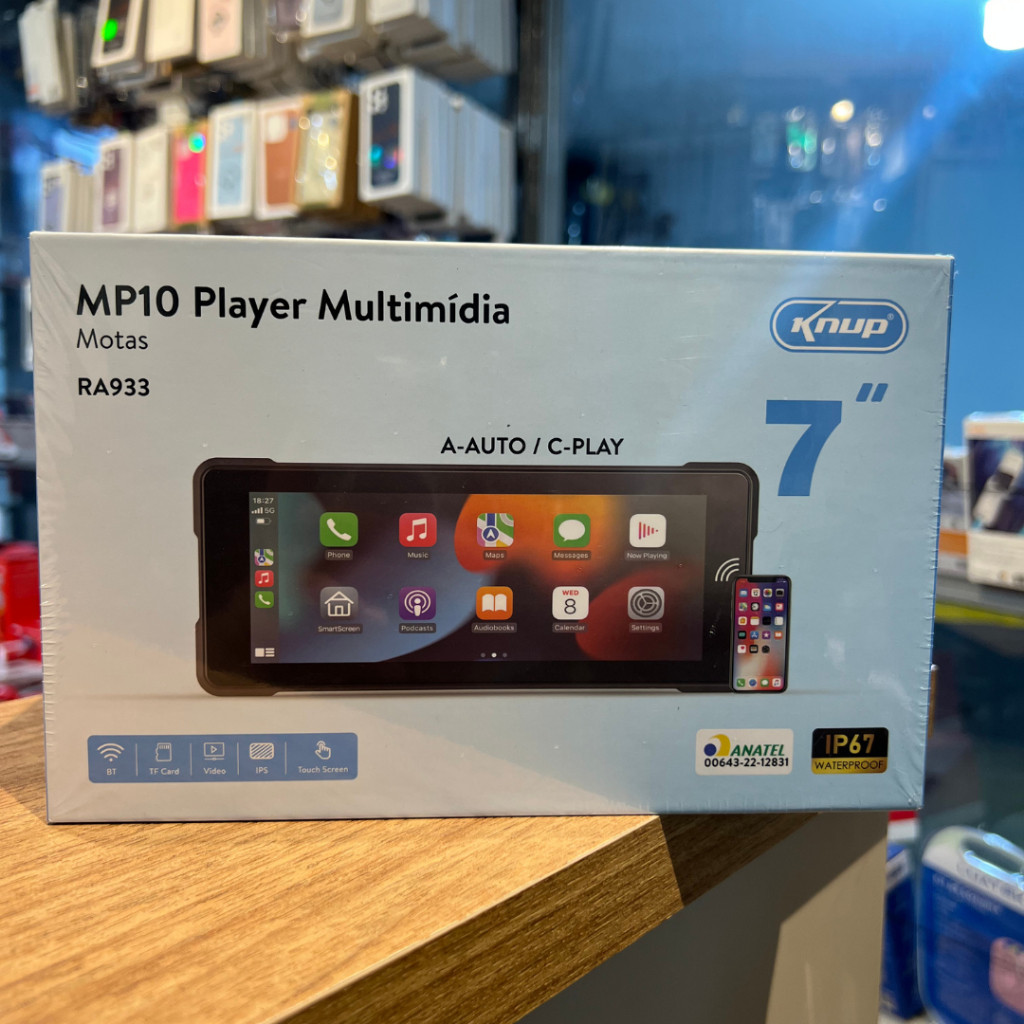 Central Multimídia 7" Knup RA933 Preto 64GB/IP67 A-Auto / C-Play | Shopee Brasil