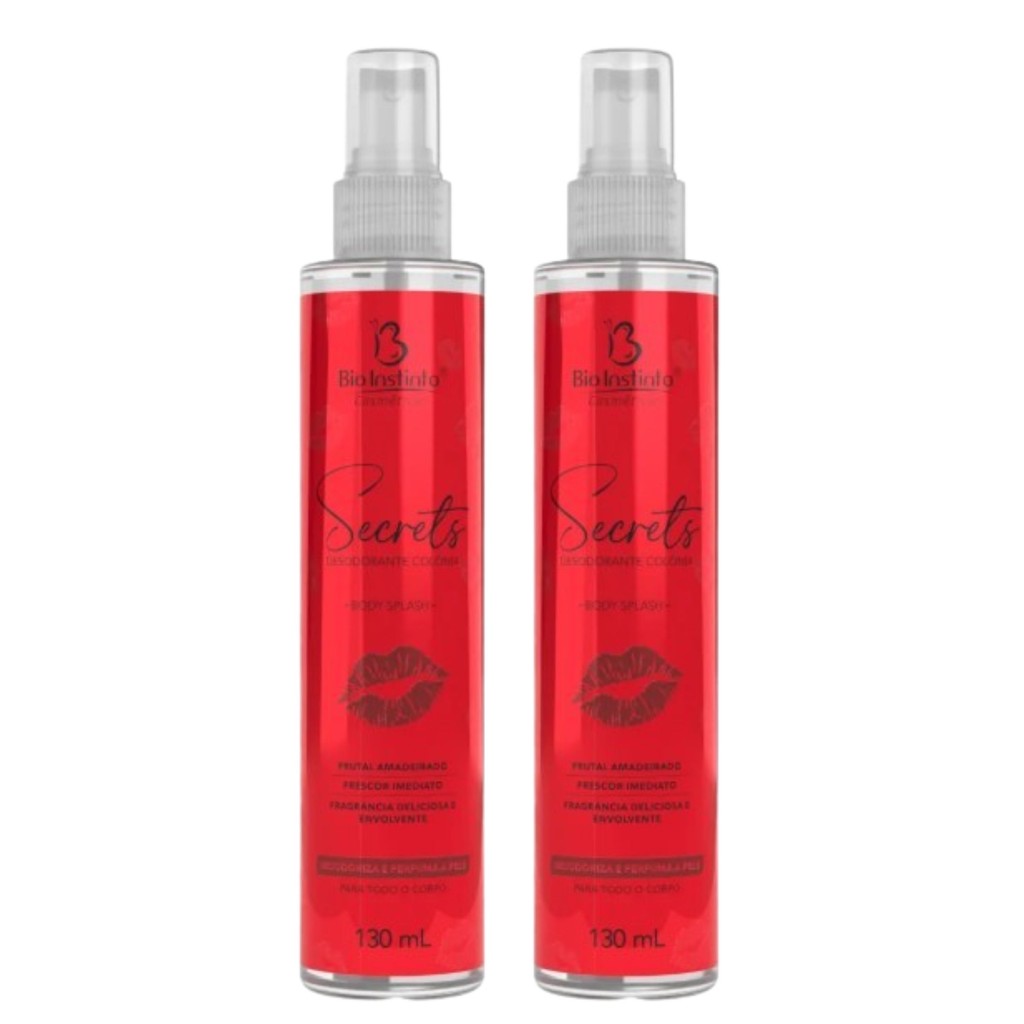 Kit 2 Body Splash Desodorante Secrets 130Ml - Bio Instinto | Shopee Brasil