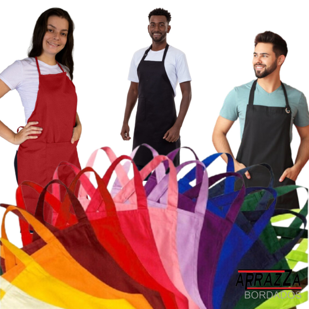 Avental de Cozinha com Bolso Frontal e Regulagens de Altura e Cintura ...