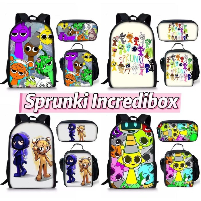 Sprunki Incredibox Mochila De Estudante Conjunto De Três Peças Desenho ...