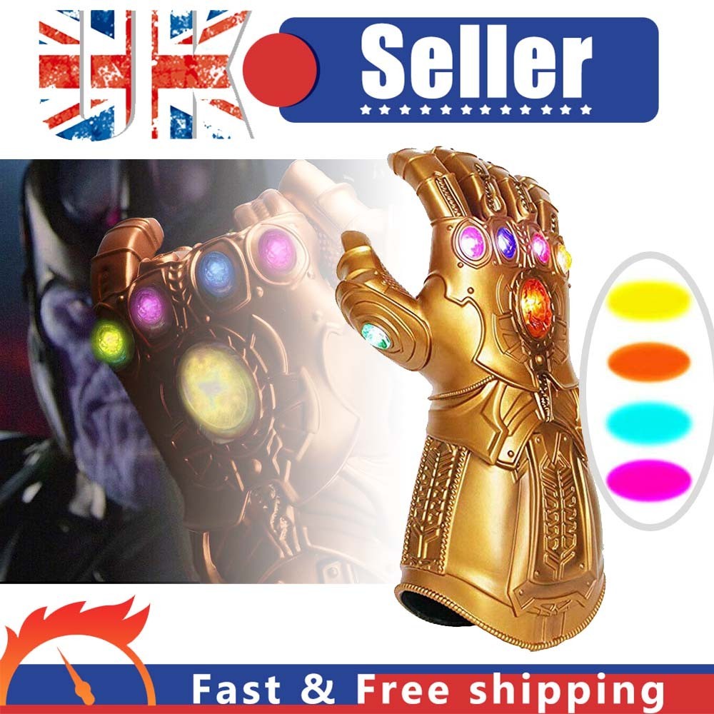Kids Thanos Gloves Infinity Gauntlet with LED Light Avengers 4 Cosplay ...