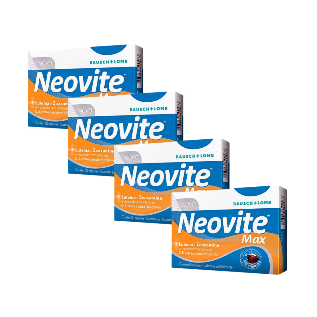 Kit 4un Neovite Max Com 60 Cápsulas - Bausch + Lomb | Shopee Brasil
