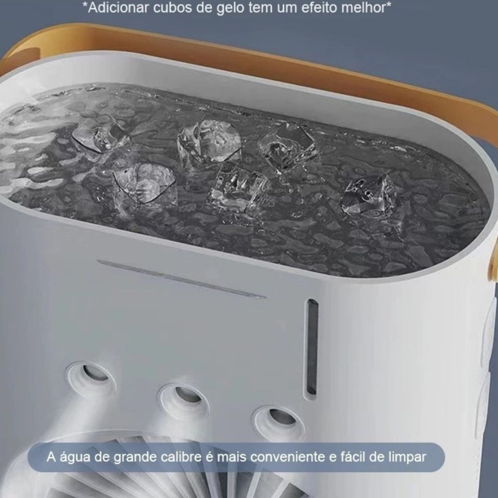 Mini Refrigerador De Ar Ventilador Climatizador Umidificador LED Duplo ...