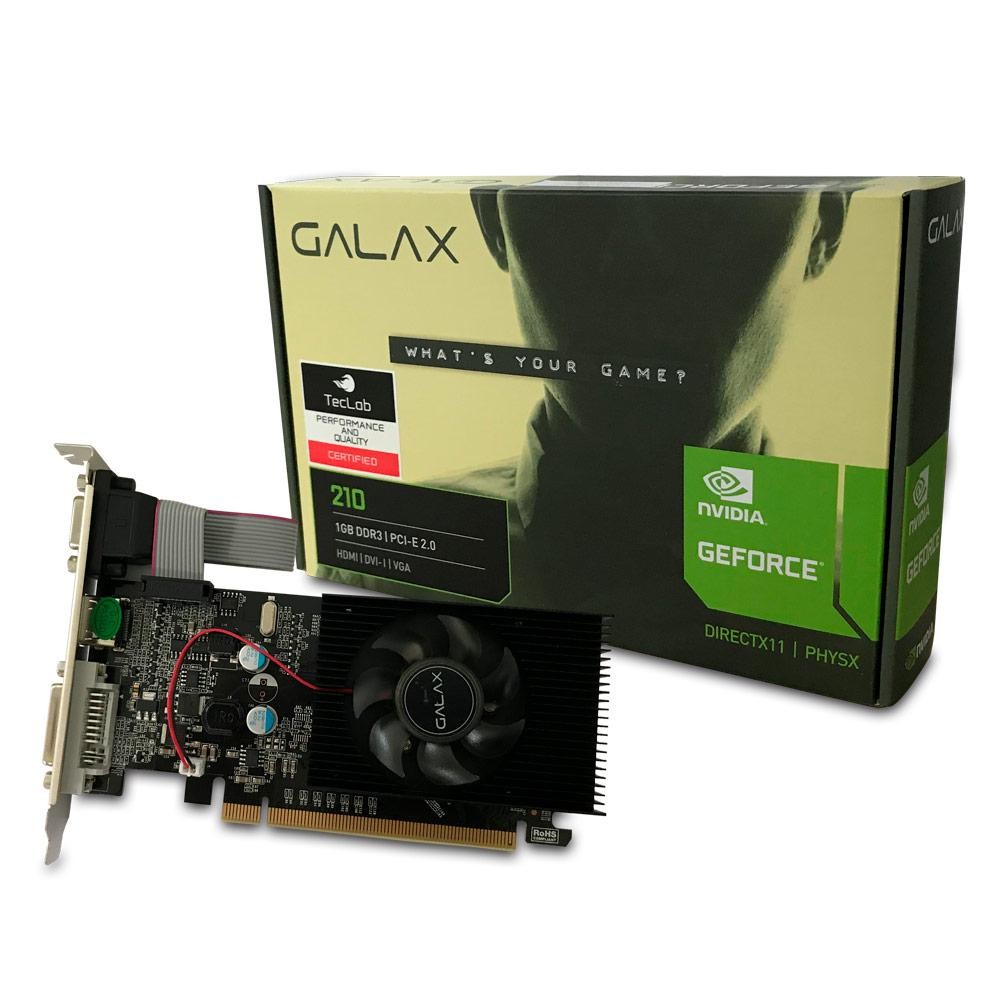 Placa De Video Galax Geforce Gt 210, 1GB, DDR3, 64 Bits - 21ggf4hi00np | Shopee Brasil