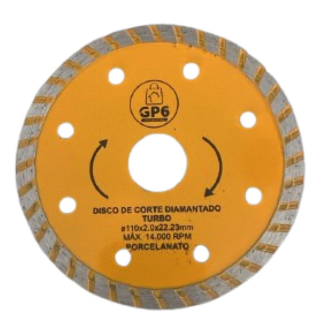 Disco Diamantado Turbo 110mm – Corte Seco para Mármore, Granito ...