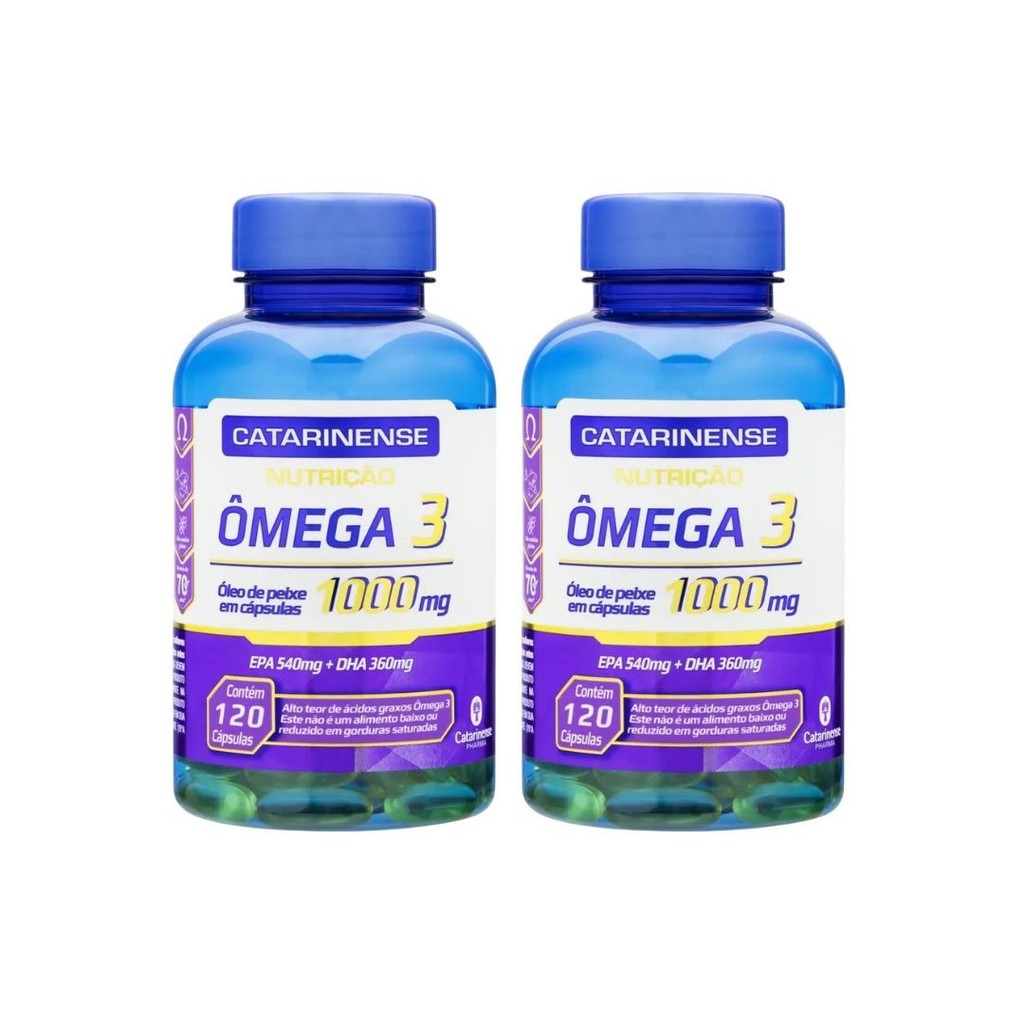 Kit c/ 2 Ômega 3 1000mg EPA 540mg+DHA 360mg 120 Cápsulas – Catarinense | Shopee Brasil