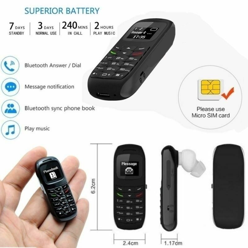 Nova L8Star Bm70 Mini Pequeno Gsm Mobile Phone Bluetooth Dialer Fone De ...