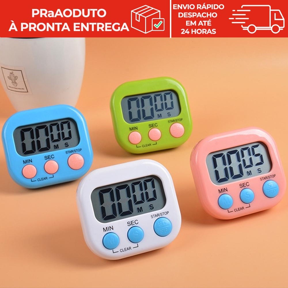 Timer Digital Temporizador de Cozinha Contagem Regressiva Cronômetro ...
