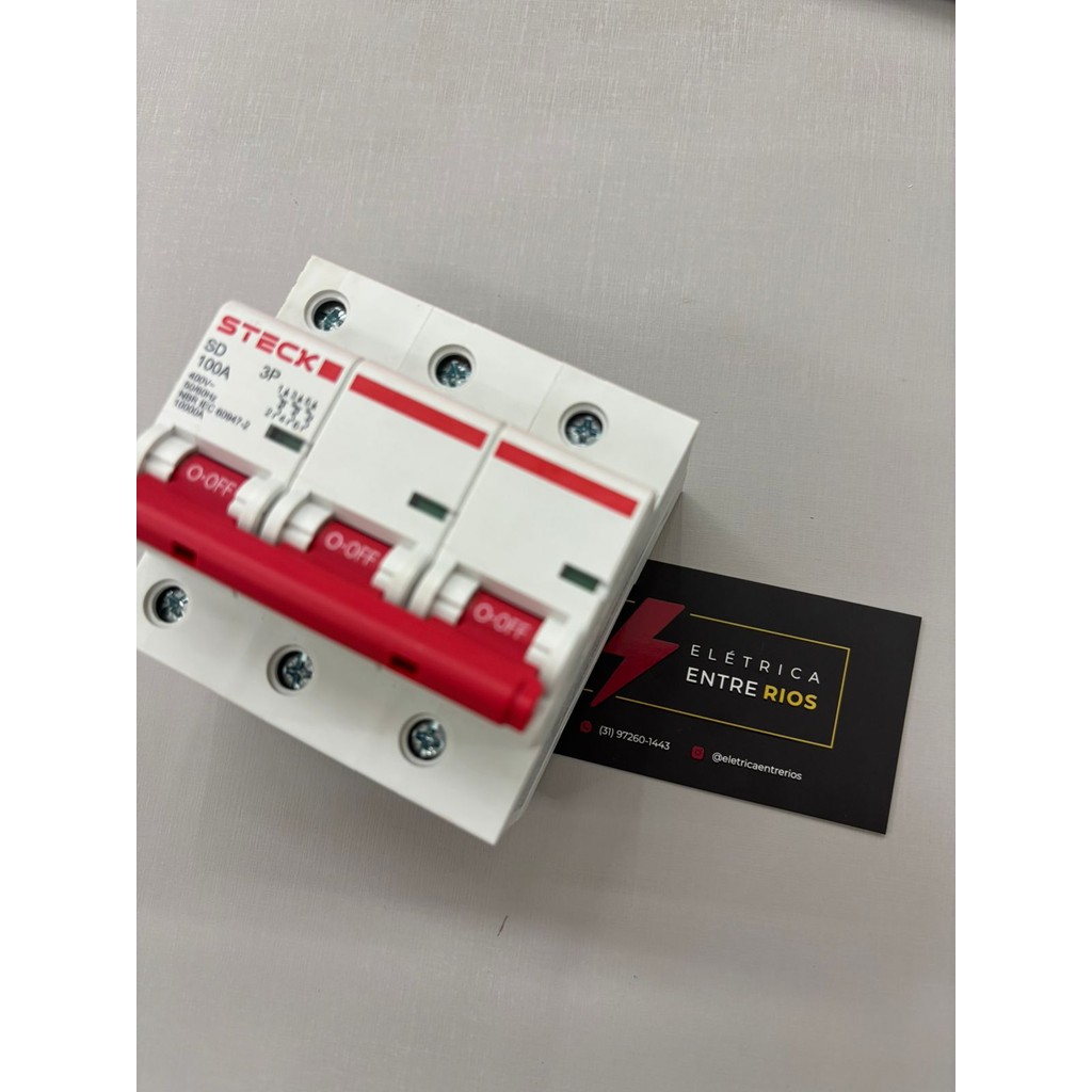DISJUNTOR TRIFASICO 100A TRIPOLAR 3X100A 10KA CEMIG SDD3C100 STECK | Shopee Brasil