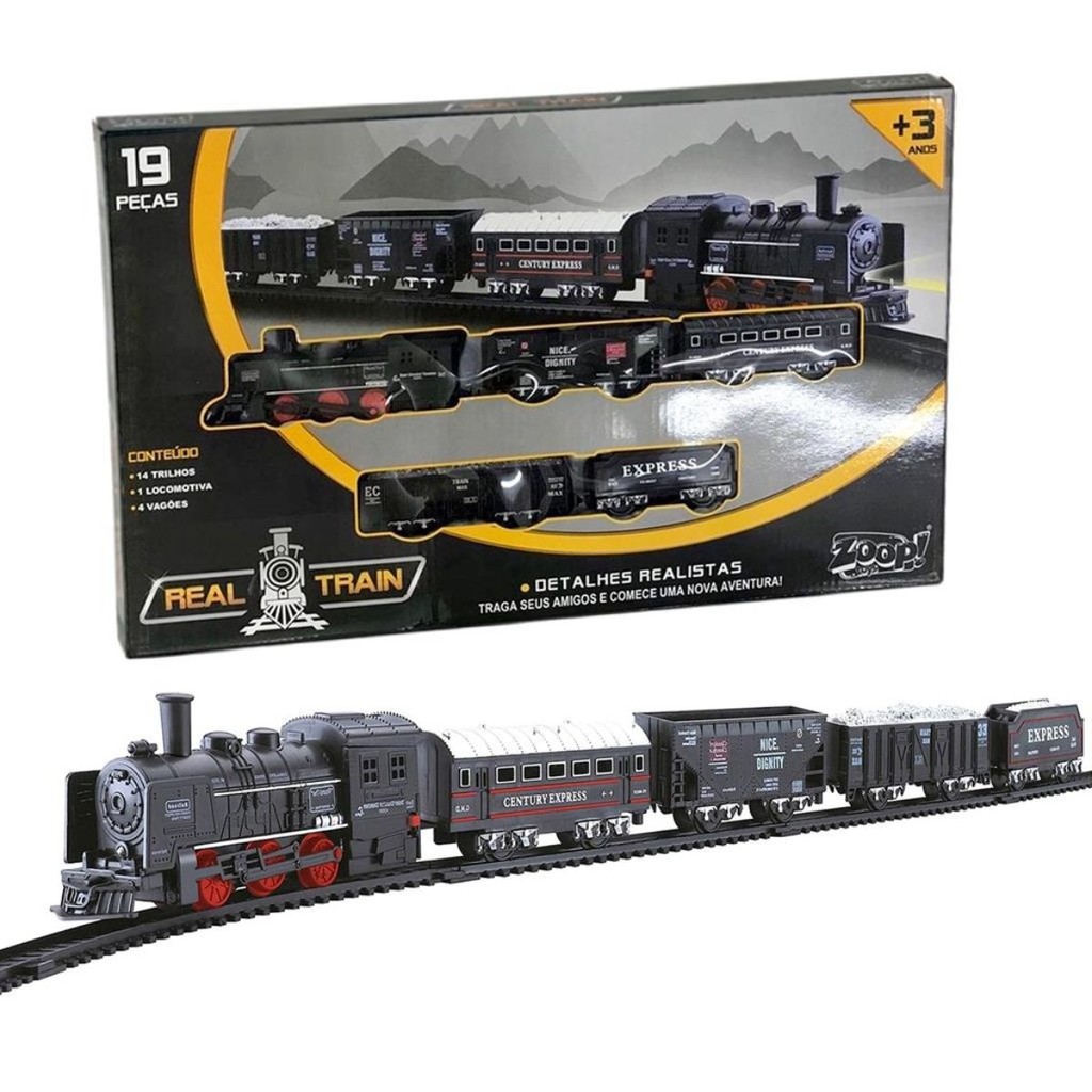 Brinquedo Ferrorama Real Train Trem Elétrico 19 Peças Zoop | Shopee Brasil