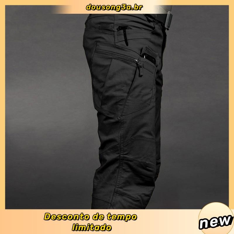Calças Táticas Masculinas Multi-Pockets Impermeáveis Absorção De Suor ...