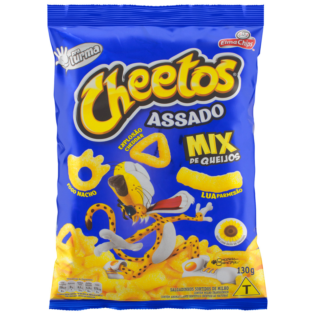 Salgadinho de Milho Mix de Queijos Elma Chips Cheetos - Pacote 131g 🌽 ...
