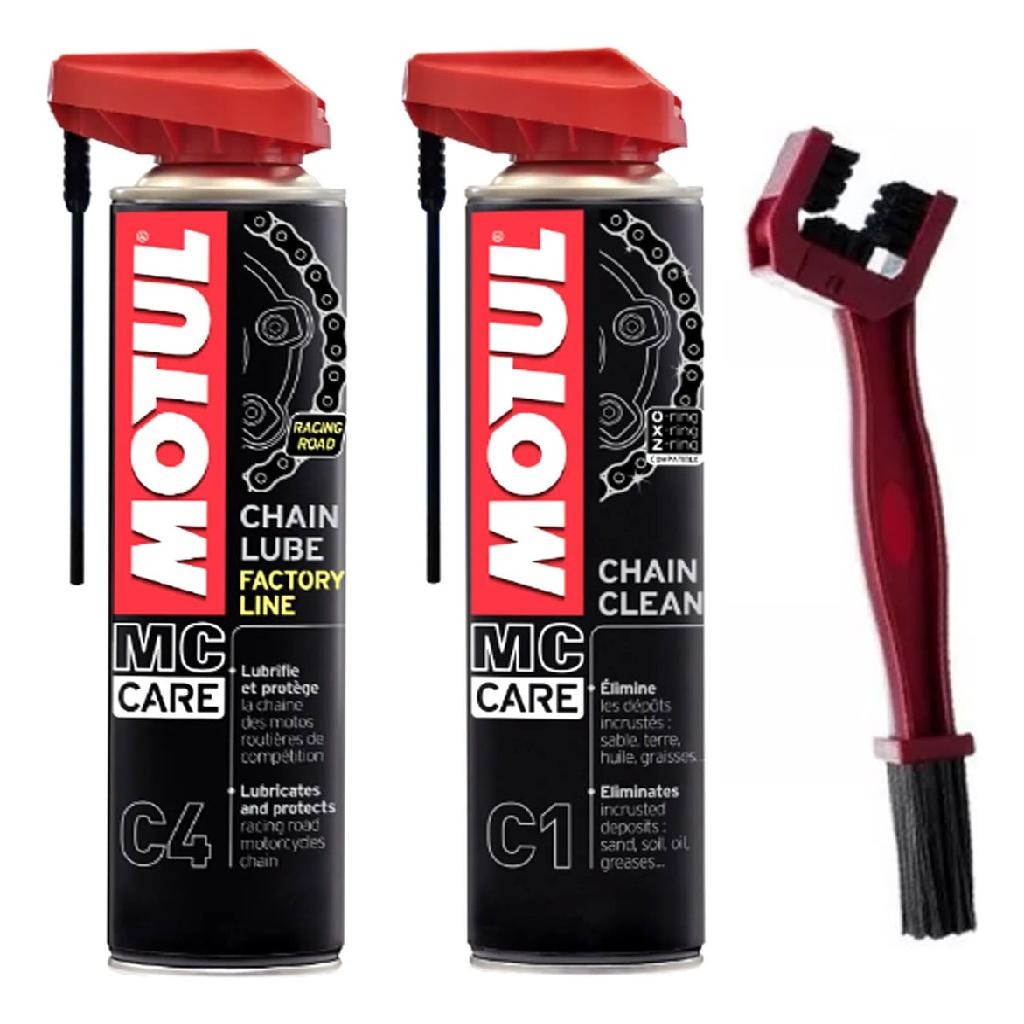 Kit Corrente Motul Chain Lube C4 + Escova + C1 | Shopee Brasil