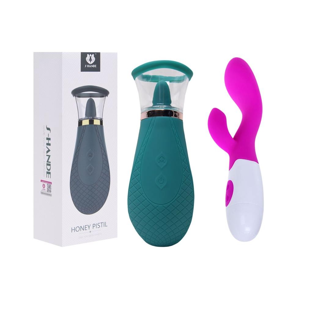 Kit Vibrador Feminino Rabbit + Sugador Clitóris Suga e Lambe | Shopee ...